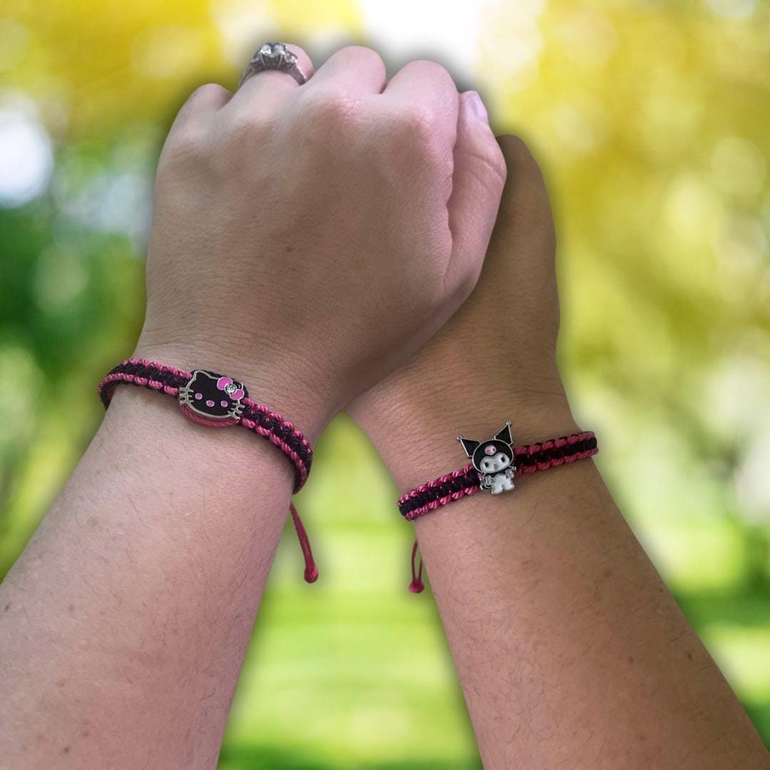 Hello Kitty & Kuromi Matching Friendship Bracelets | Handmade Charm ...