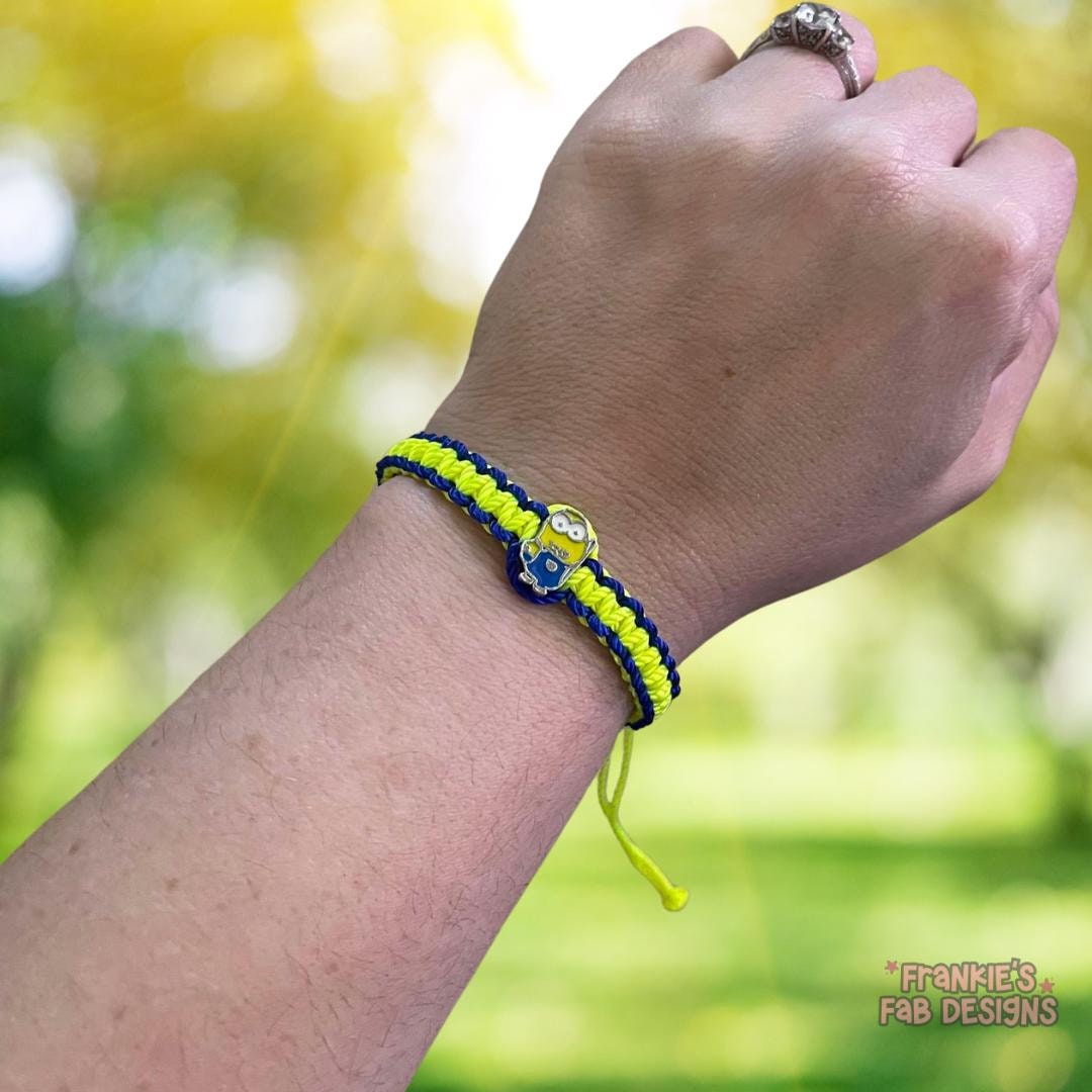 Handmade Minion Friendship Bracelet: Adjustable Charm Accessory - Etsy