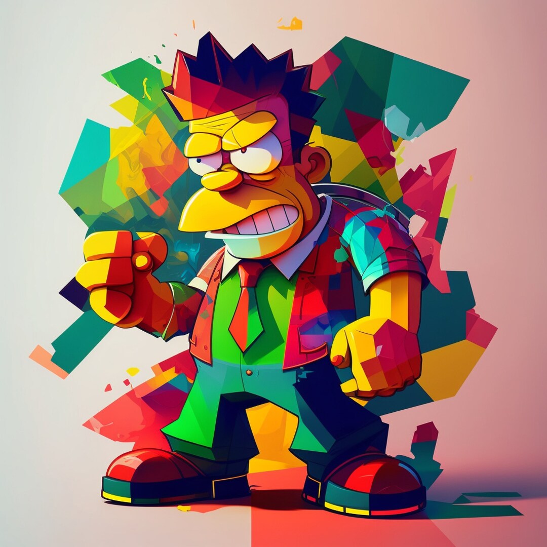 CANVAS ART - Simpson Character Modern Painting Abstract Framed Canvas ...
