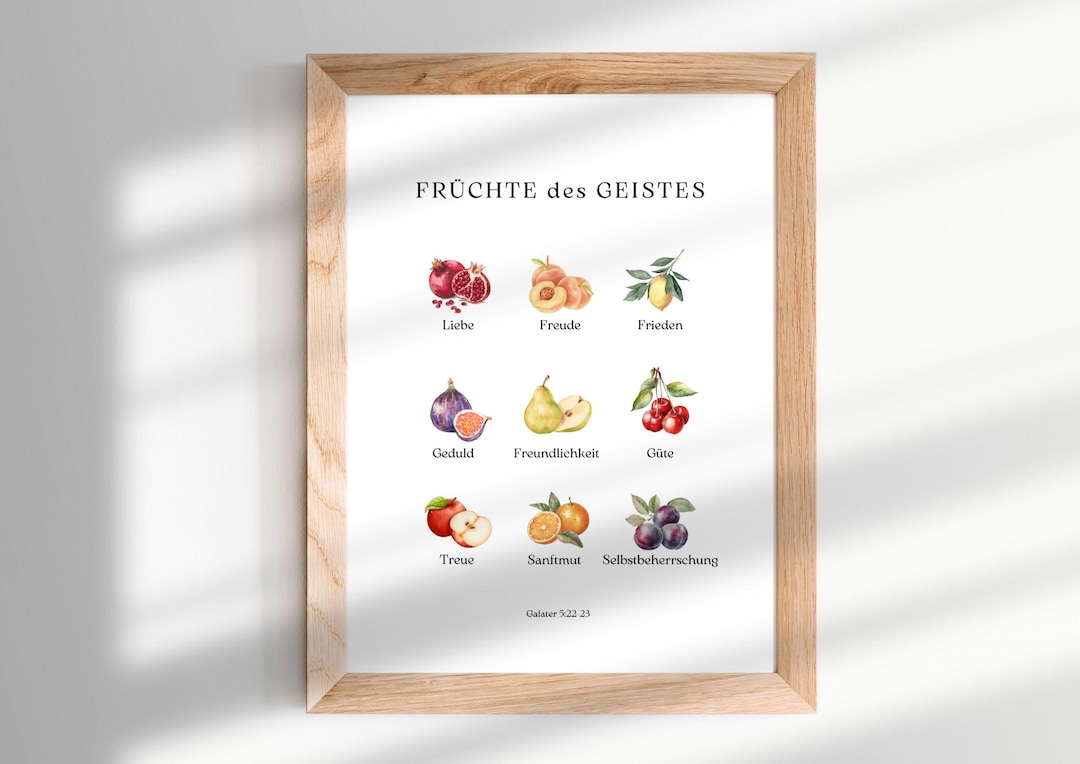 Poster Früchte des Geistes | Wanddeko zum Ausdrucken | Galater 5:22-23 ...