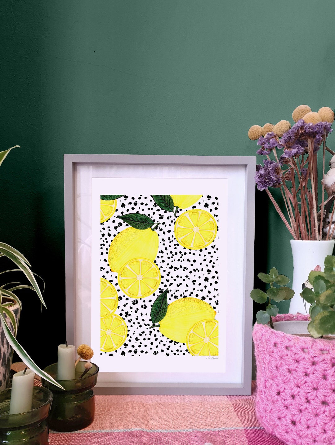 Zesty Lemons Art Print Unique Artwork Handdrawn Art Print - Etsy