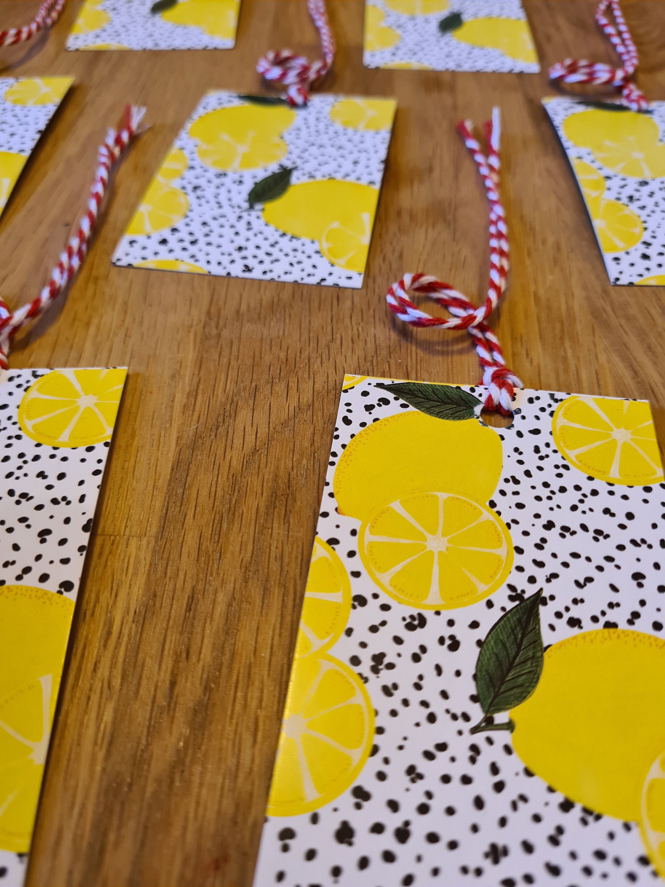 Bright and Zesty Lemon Gift Tags With String - Etsy