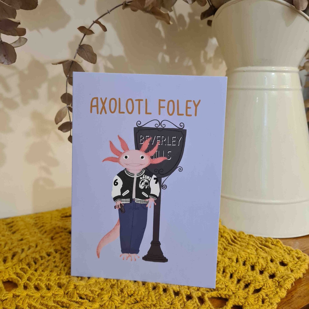 Axolotl 'beverly Hills Cop' Pun Card: 80s Pop Culture - Etsy UK