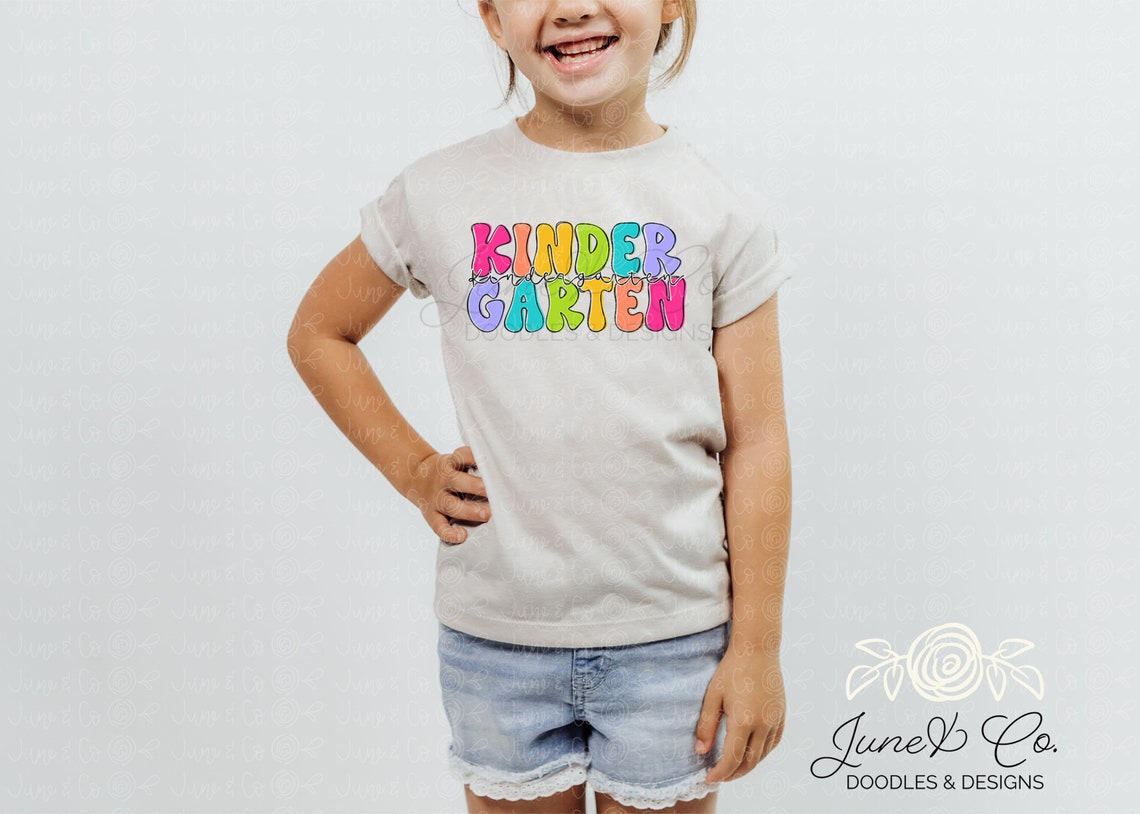 Neon Rainbow Kindergarten PNG Girls Back to School - Etsy