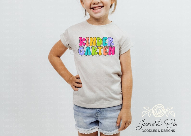 Neon Rainbow Kindergarten PNG Girls Back to School - Etsy