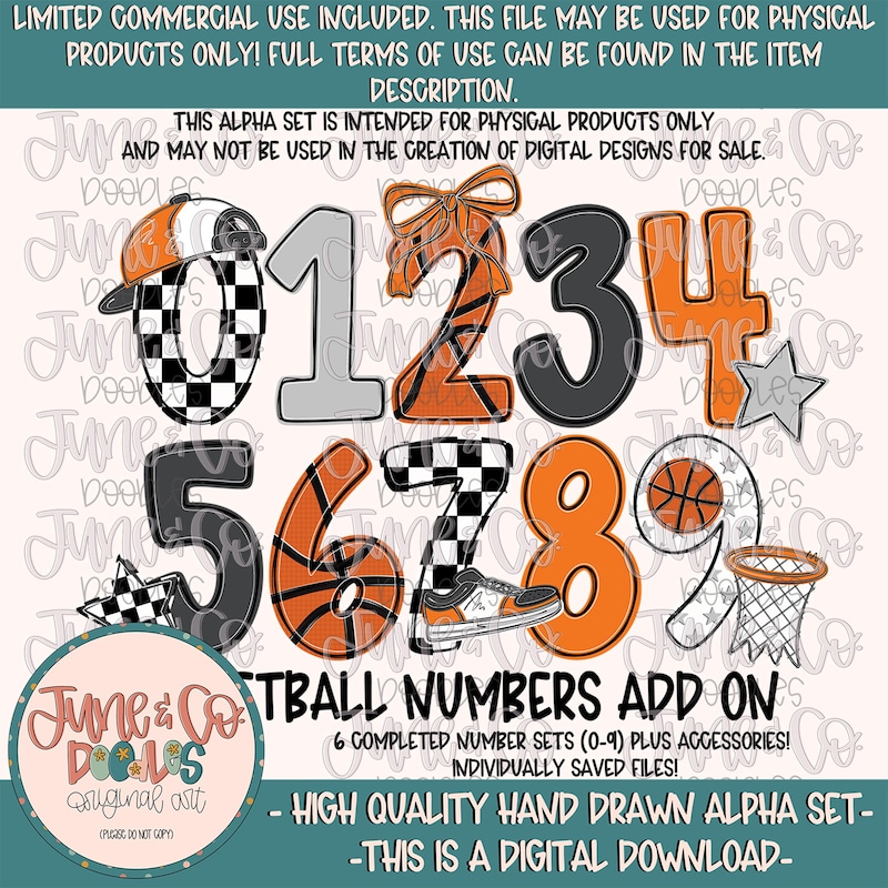 Basketball Numbers Png - Etsy
