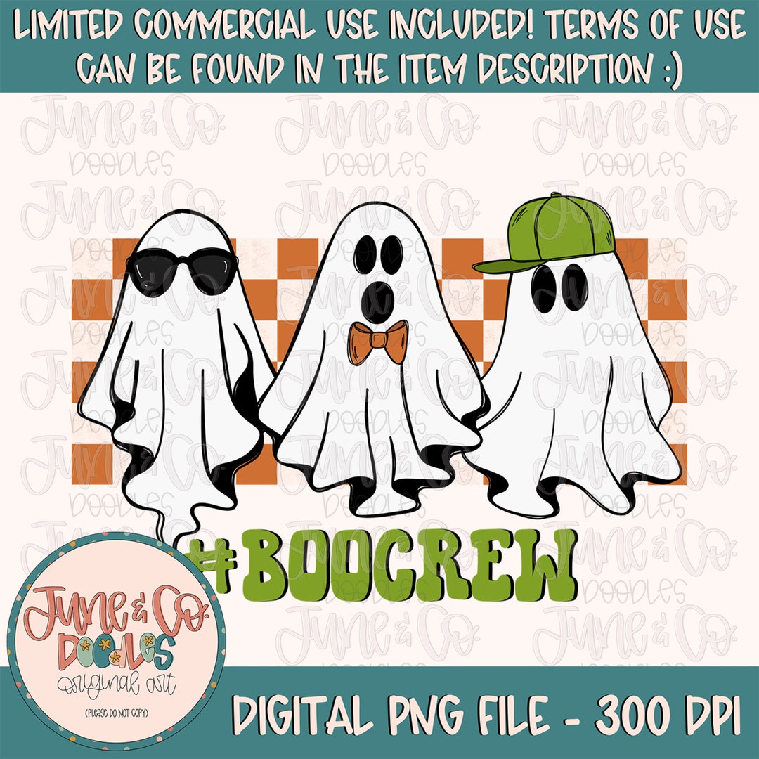 Boo Crew Ghost Trio PNG| Boys Halloween Sublimation File| Trick or ...