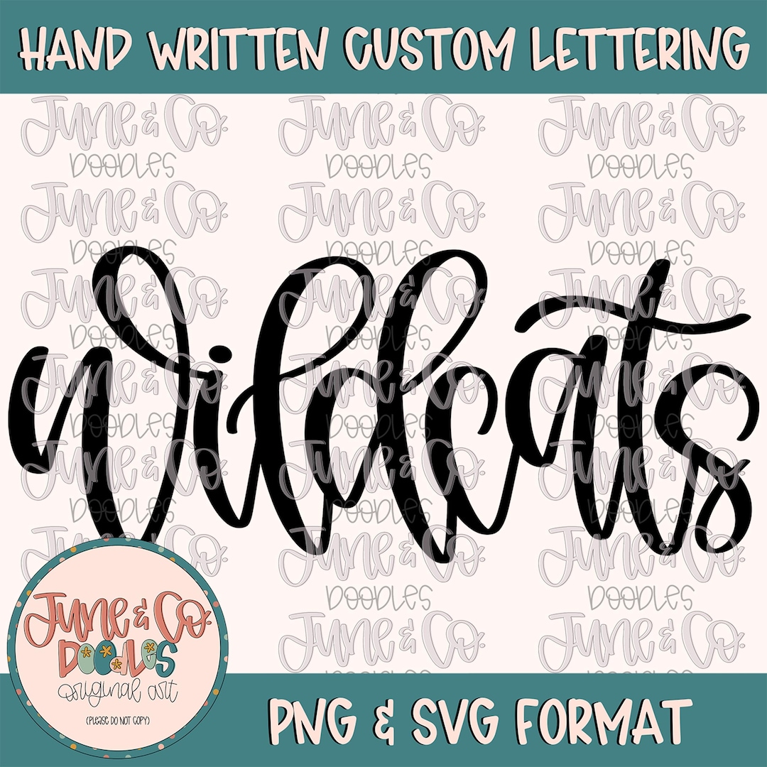Wildcats Mascot Lettering PNG| Team Spirit Sublimation File| Sports ...