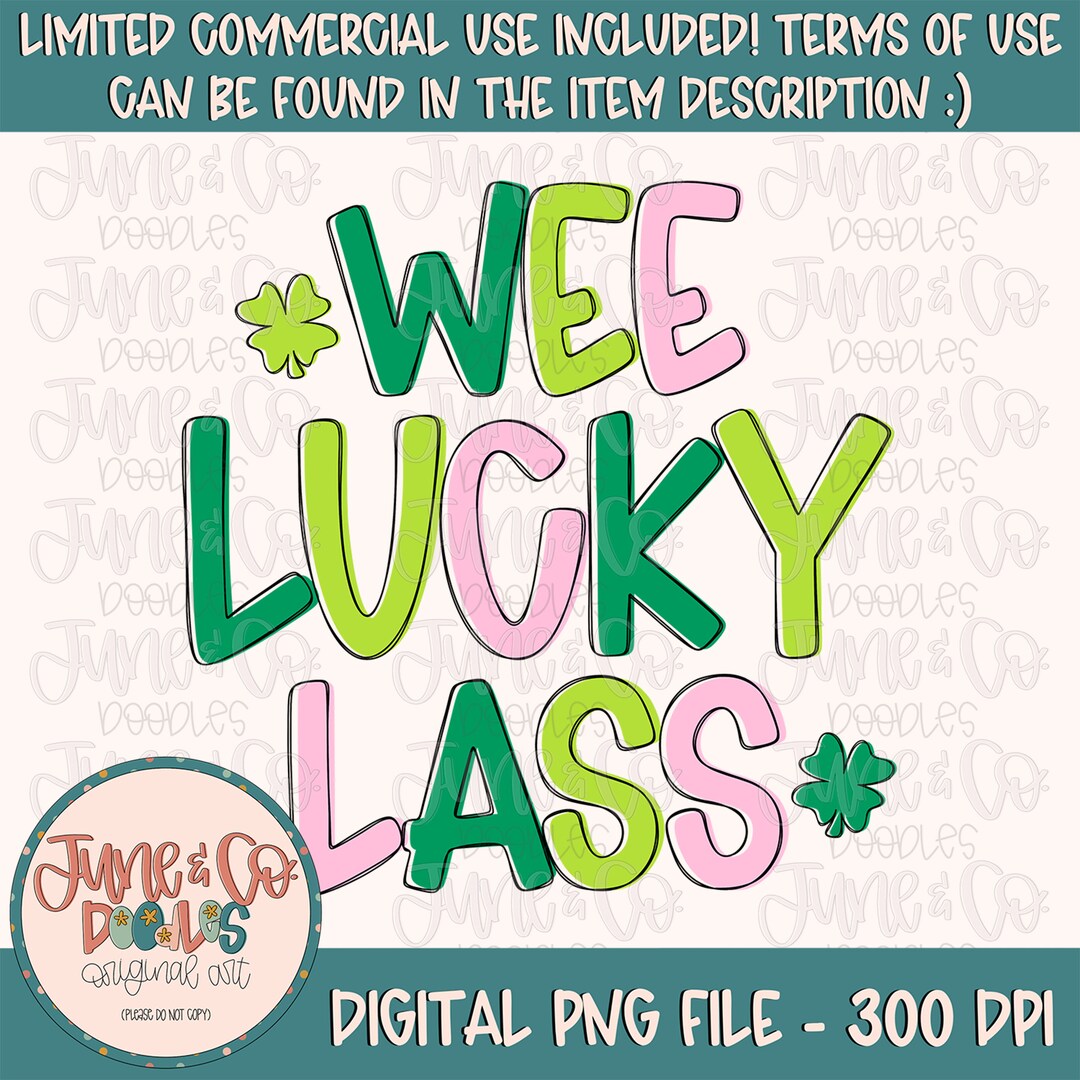 Wee Lucky Lass PNG| St. Patrick's Day Sublimation File| Girls Lucky ...