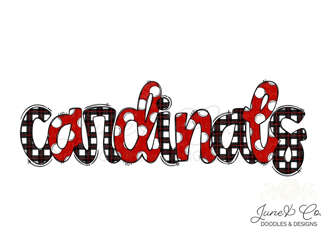 Cardinals Doodle PNG Mascot Lettering Sublimation File Sports Team ...
