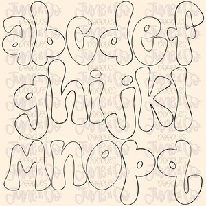 Retro Style Doodle Letters| Alphabet Set PNG| Retro Alpha Set SVG ...