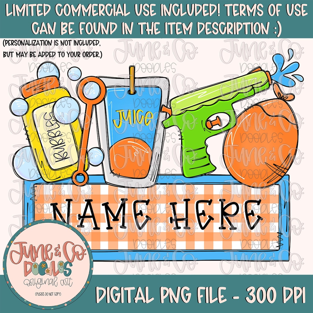 Boys Summer Things With Name Plate PNG| Summer Time Sublimation File ...