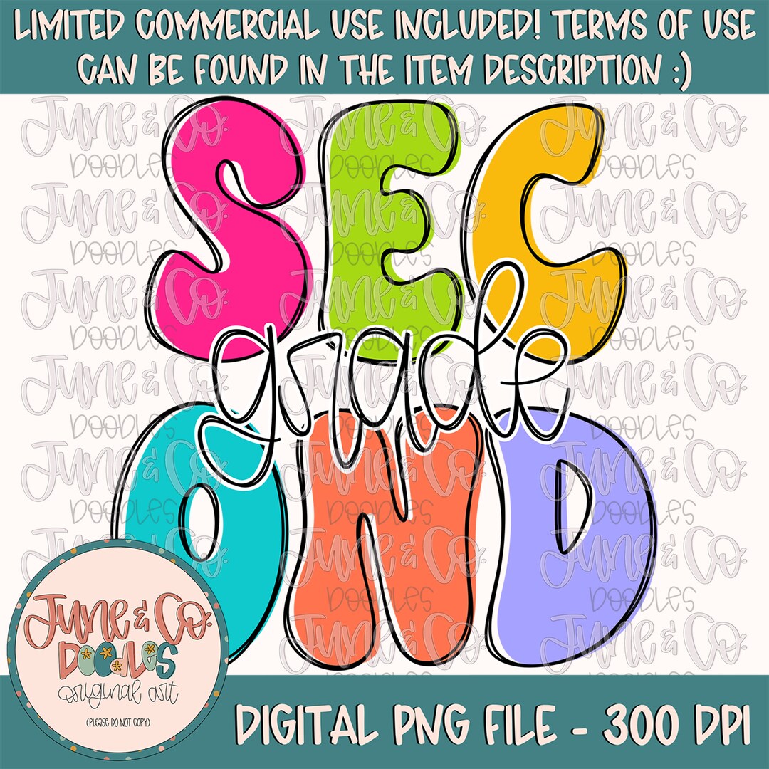 Neon Rainbow Second Grade PNG| Girls Back to School Sublimation File ...