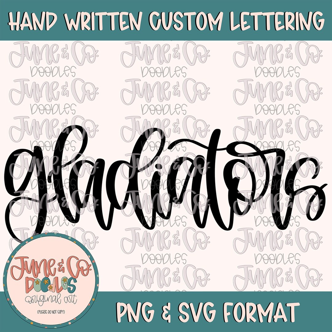 Gladiators Mascot Lettering PNG| Team Spirit Sublimation File| Sports ...