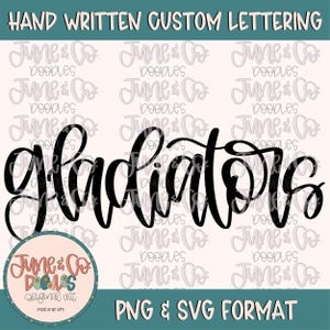 Gladiators Mascot Lettering PNG| Team Spirit Sublimation File| Sports ...
