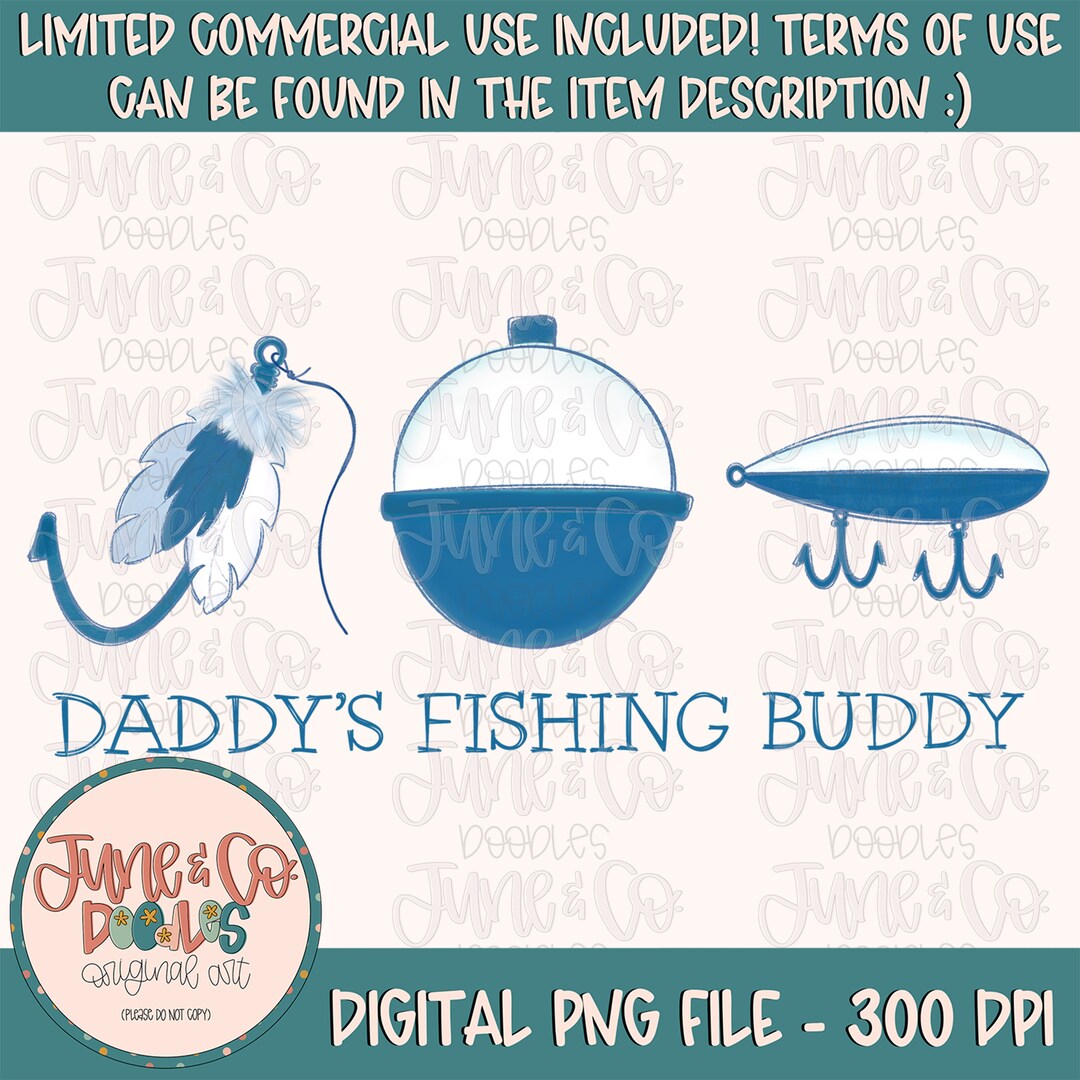 Daddy's Fishing Buddy PNG| Monochrome Sublimation File| Little Boy ...