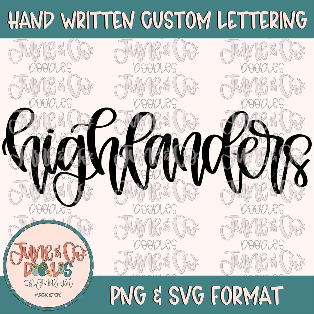 Highlanders Mascot Lettering PNG| Team Spirit Sublimation File| Sports ...