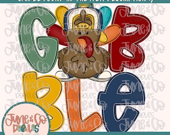 Boy Turkey PNG| Cool Turkey in Hat Sublimation File| Boys Thanksgiving ...