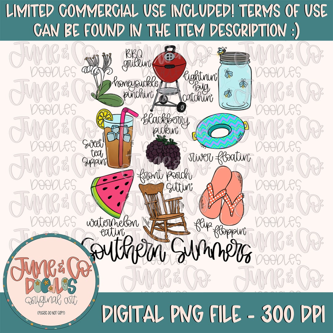 Southern Summers PNG| Summer in the South Sublimation File| Summer ...