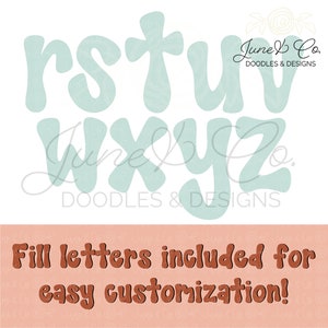 Retro Style Doodle Letters Alphabet Set PNG Retro Alpha Set SVG ...