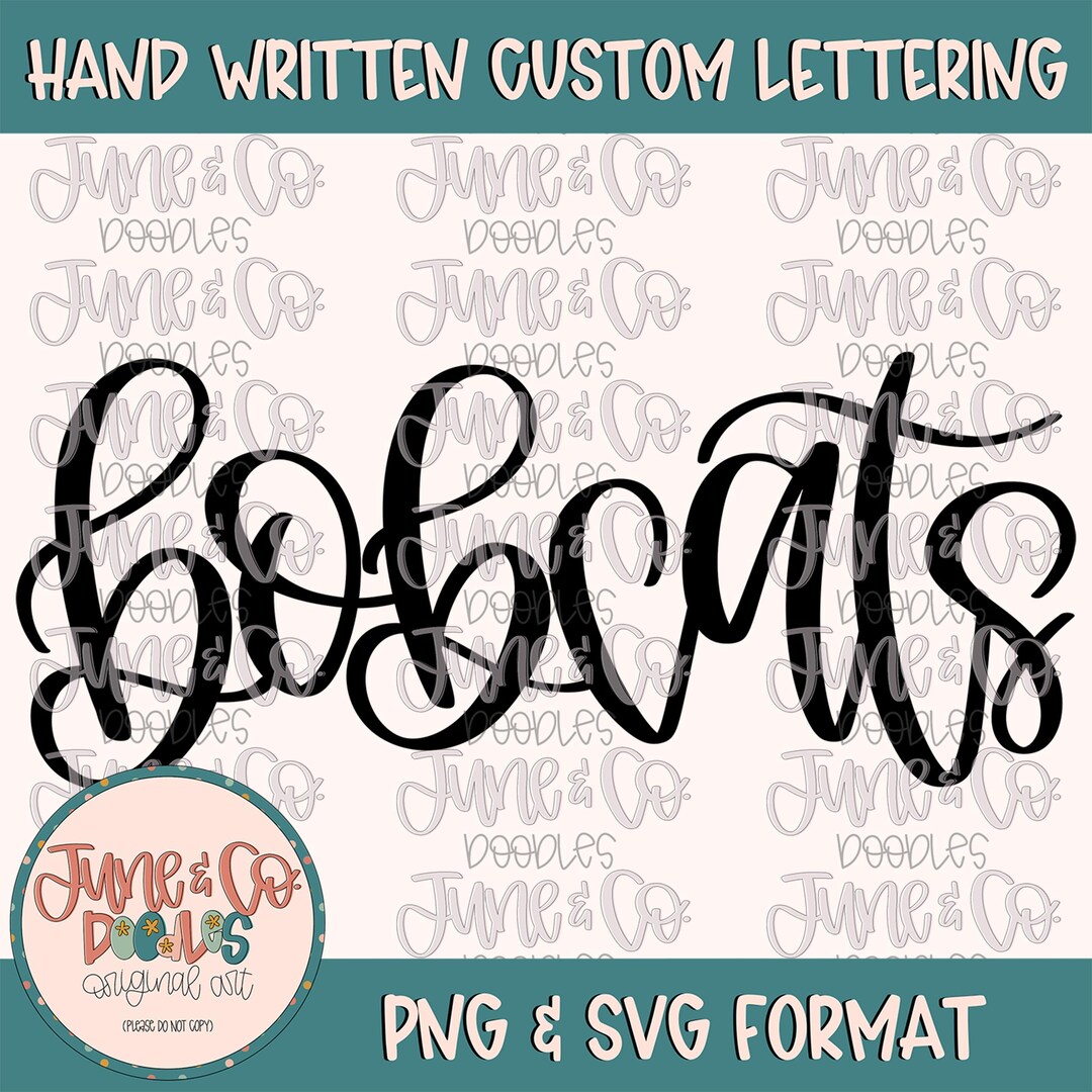 Bobcats Mascot Lettering PNG| Team Spirit Sublimation File| Sports Team ...
