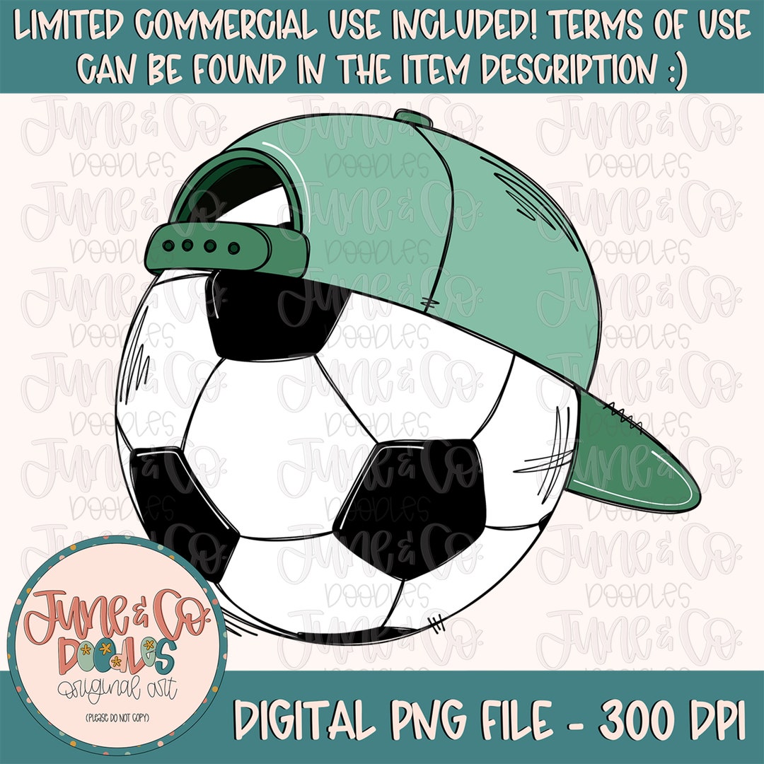 Cool Soccer Ball PNG| Soccer Ball With Hat Sublimation File|boys Soccer ...