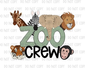 Zoo Crew Animals .png Instant Download for Shirt Transfers - Etsy
