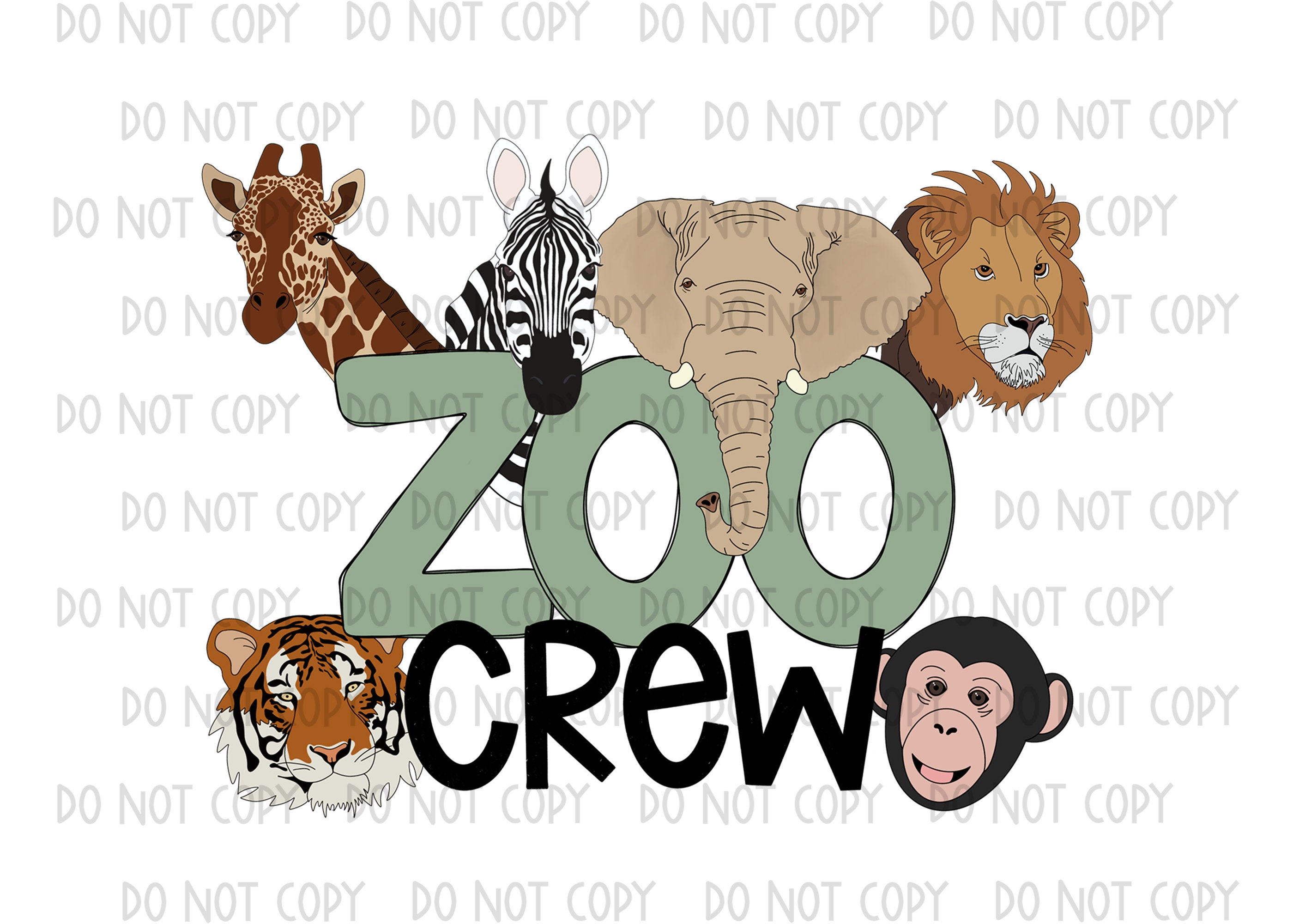 Zoo Crew PNG Kids Zoo Animals Sublimation File Kids Zoo - Etsy