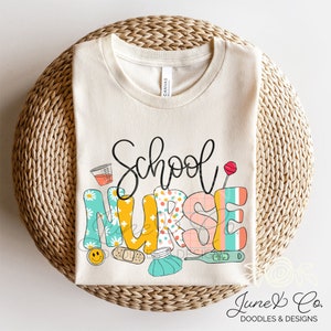 School Nurse PNG| Retro School RN Sublimation File| Hand Lettered ...