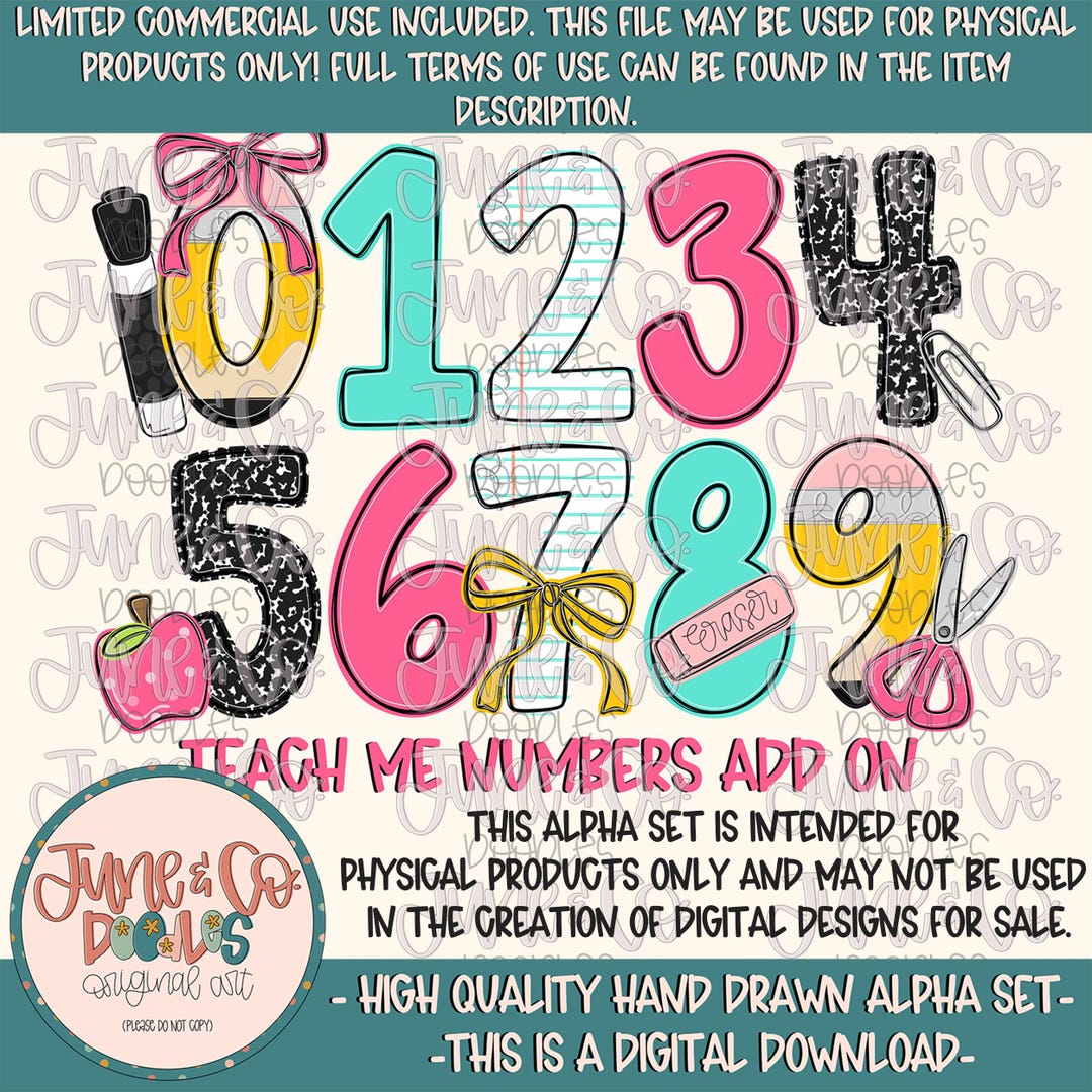 Teach Me Numbers Add On- PNG| Girly Teacher Alpha| Individually Saved ...