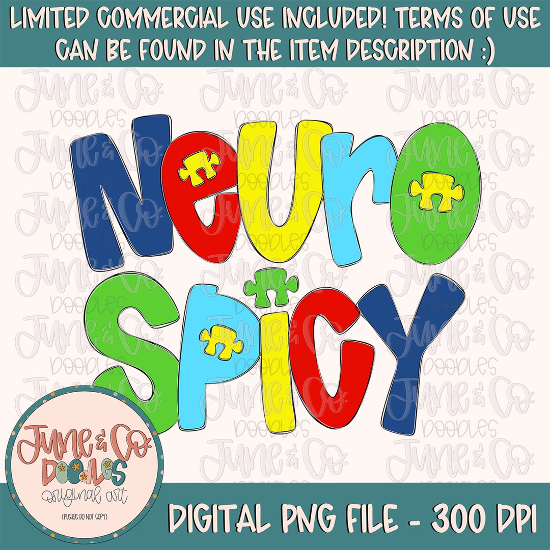 Neuro Spicy- Primary Colors PNG| Autism Awareness Sublimation File ...