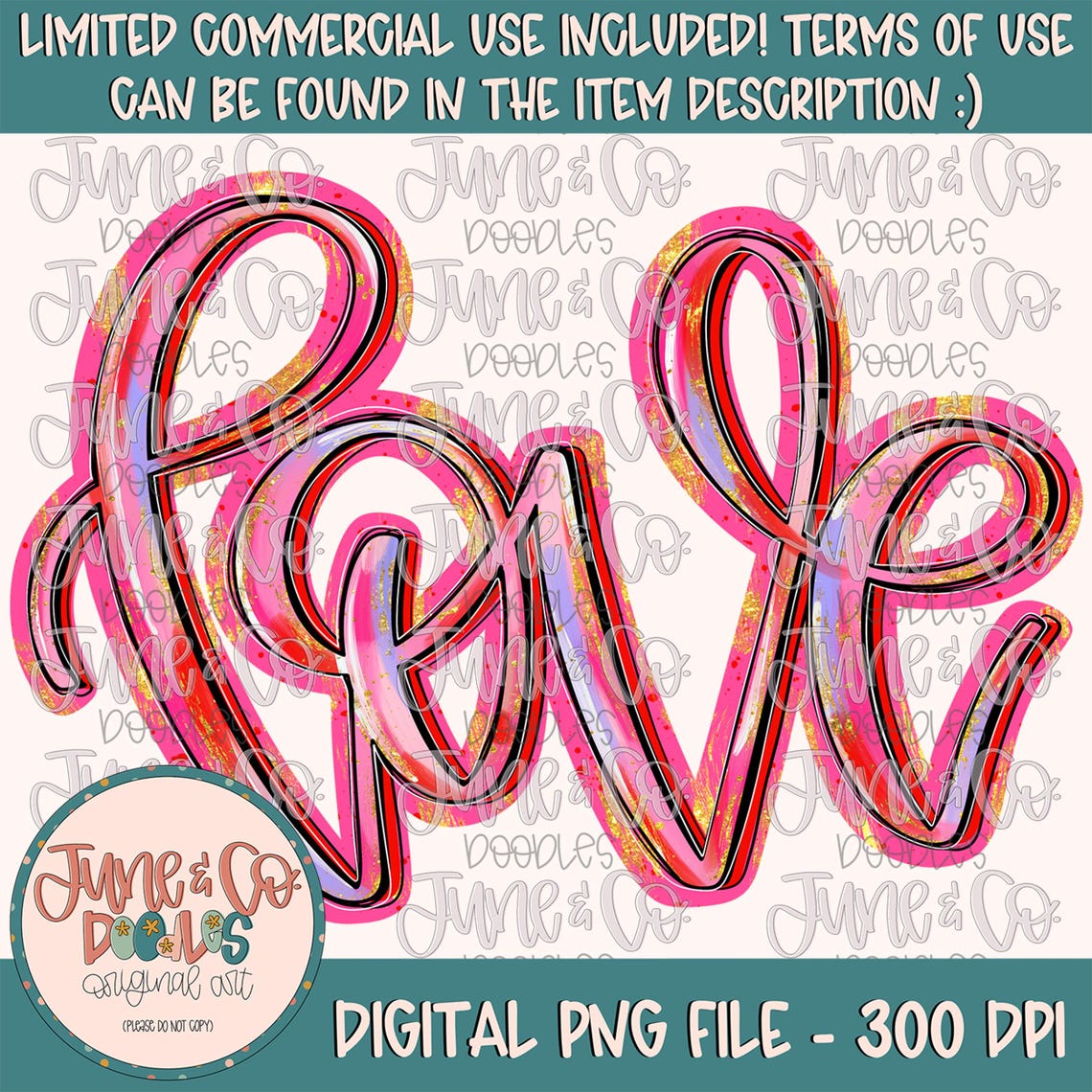 Messy Paint Love Lettering PNG| Valentine's Day Calligraphy Sublimation ...