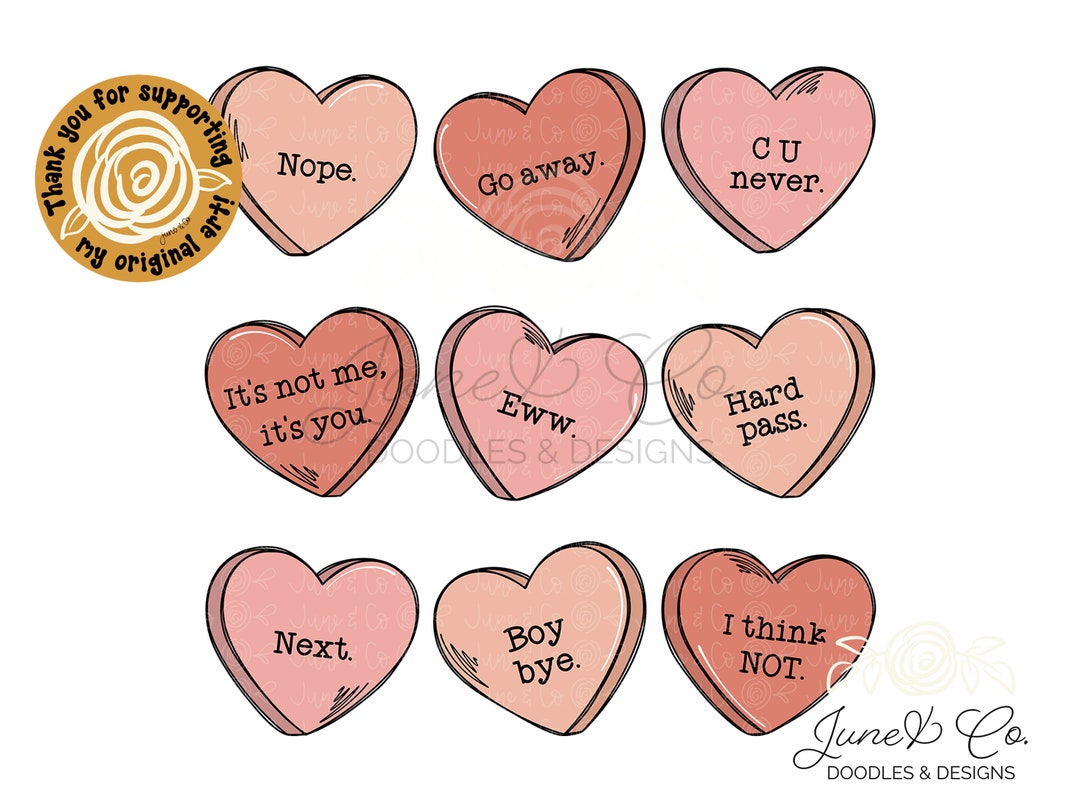 Rejection Hearts PNG Anti-valentine's Sublimation File Valentine's Day ...