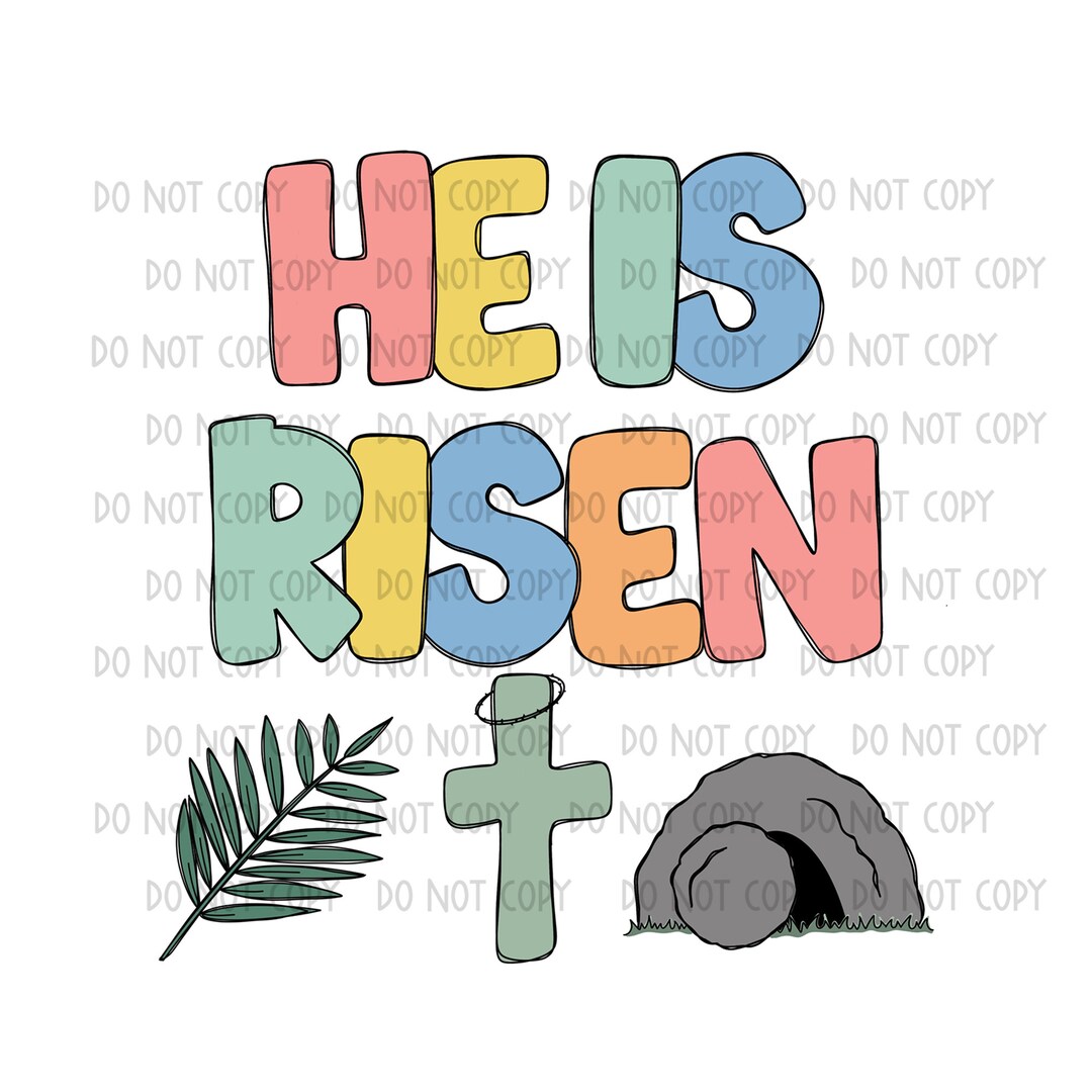 Boys He is Risen PNG Kids Easter Sublimation File Christian - Etsy