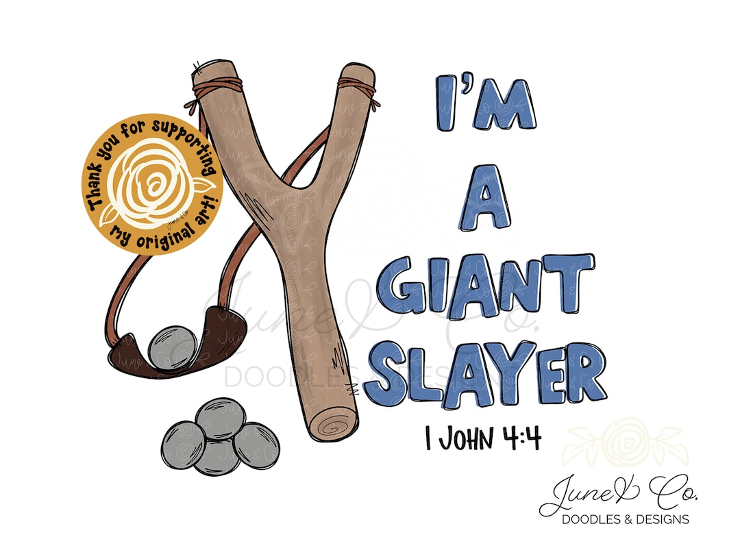 Giant Slayer PNG David and Goliath Sublimation File God is Bigger Shirt ...