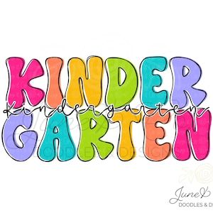 Neon Rainbow Kindergarten PNG Girls Back to School - Etsy