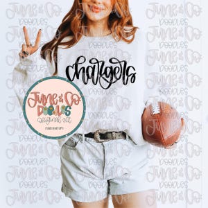 Chargers Mascot Lettering PNG Team Spirit Sublimation File Sports Team ...