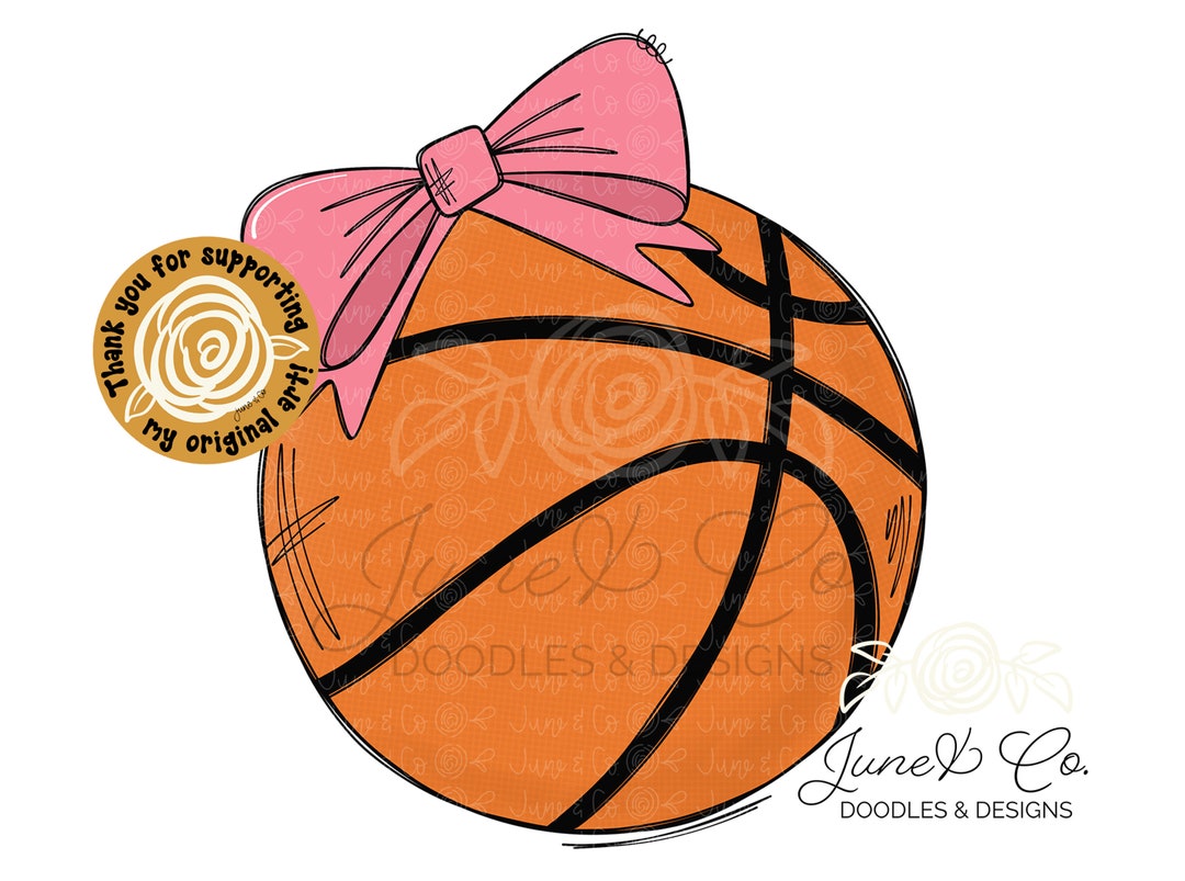 Girl Basketball PNG Basketball With Bow Sublimation File - Etsy