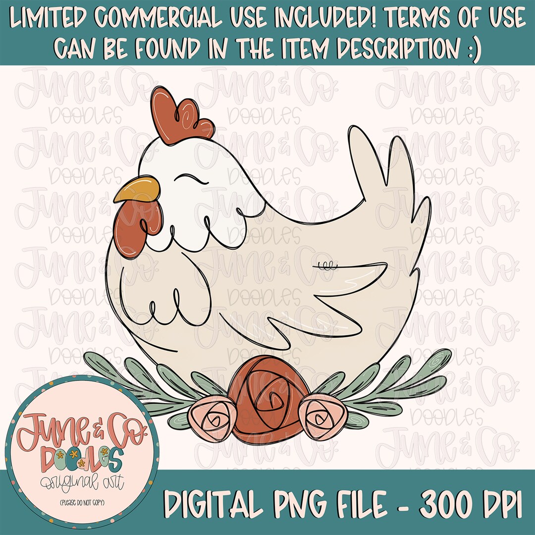 Spring Chicken PNG| Floral Chicken Sublimation File| Country Farmhouse ...