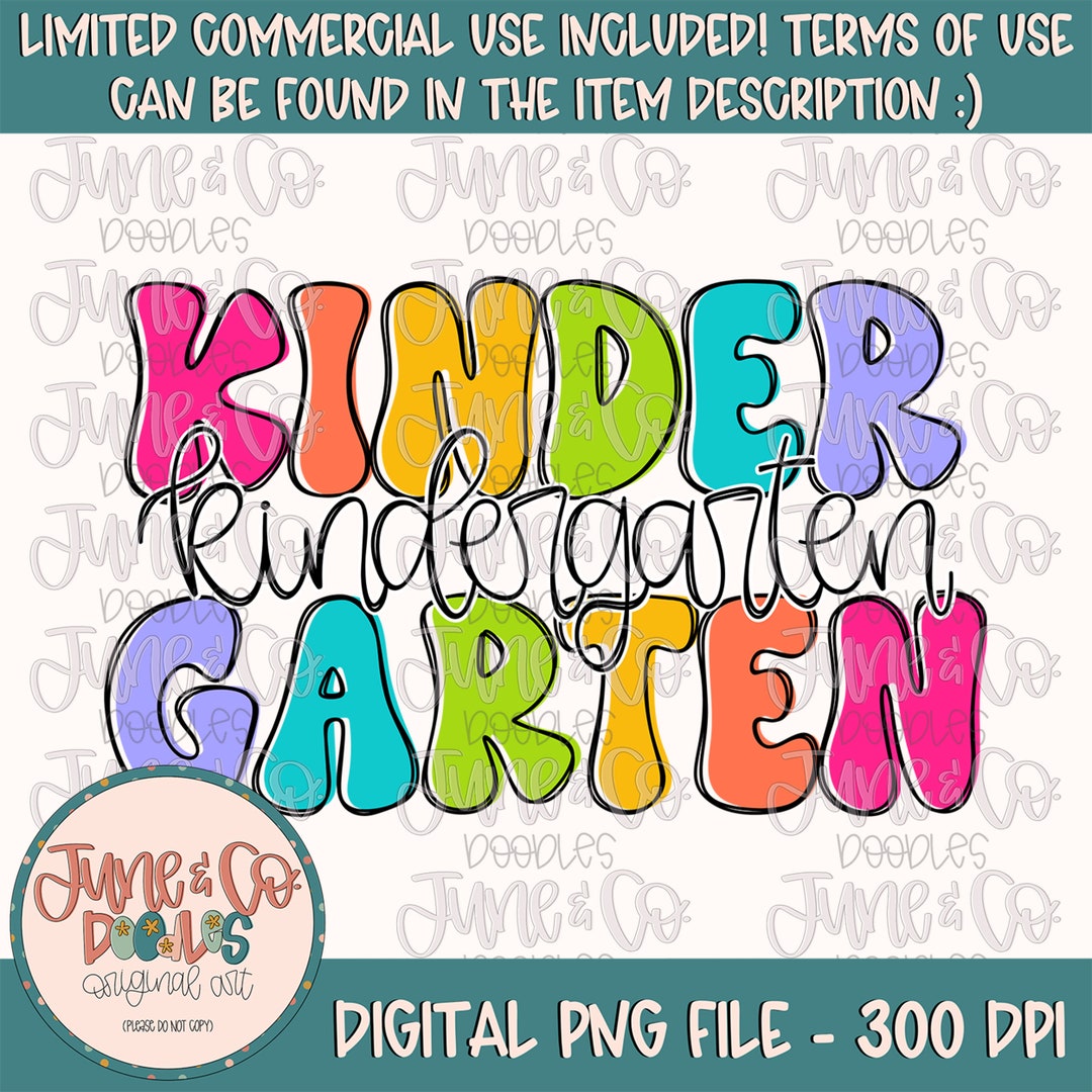 Neon Rainbow Kindergarten PNG| Girls Back to School Sublimation File ...