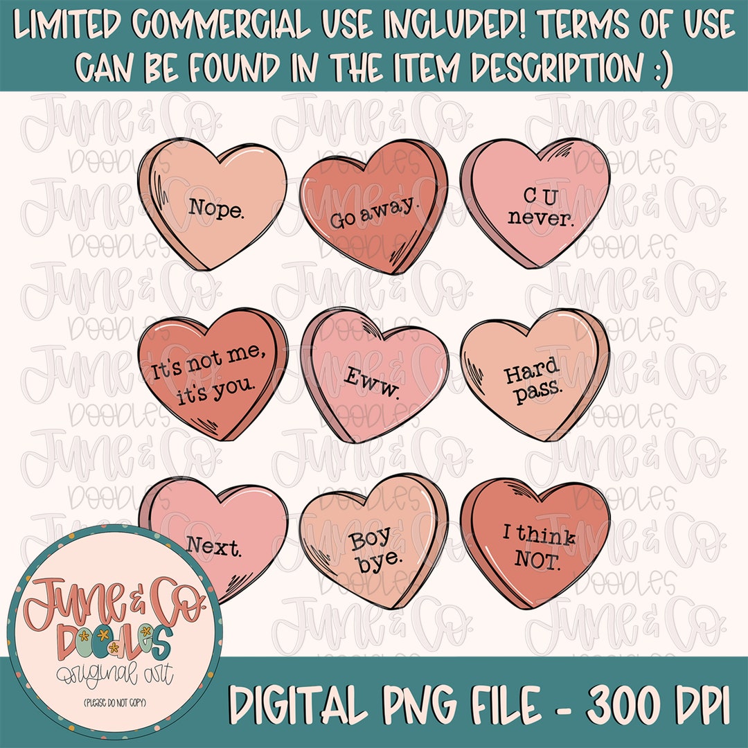Rejection Hearts PNG Anti-valentine's Sublimation File Valentine's Day ...