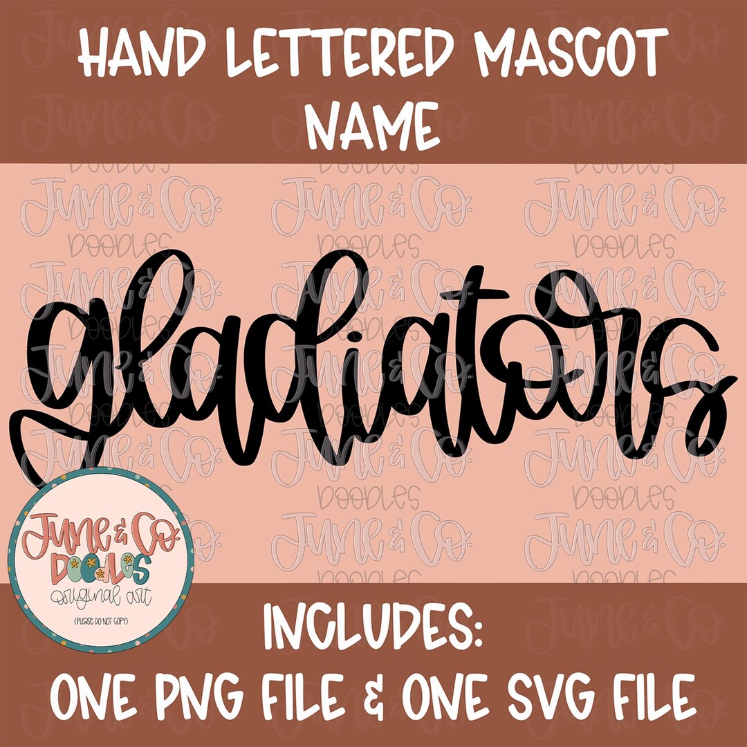 Gladiators Mascot Lettering PNG Team Spirit Sublimation File Sports ...