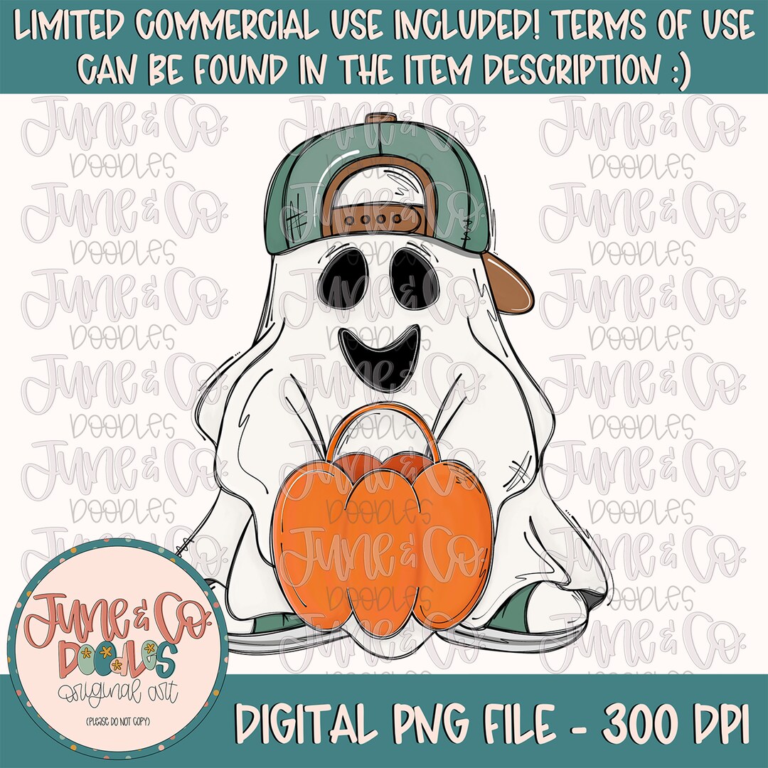 Cool Boy Ghost PNG| Ghost in Backwards Hat Sublimation File| Trick or ...