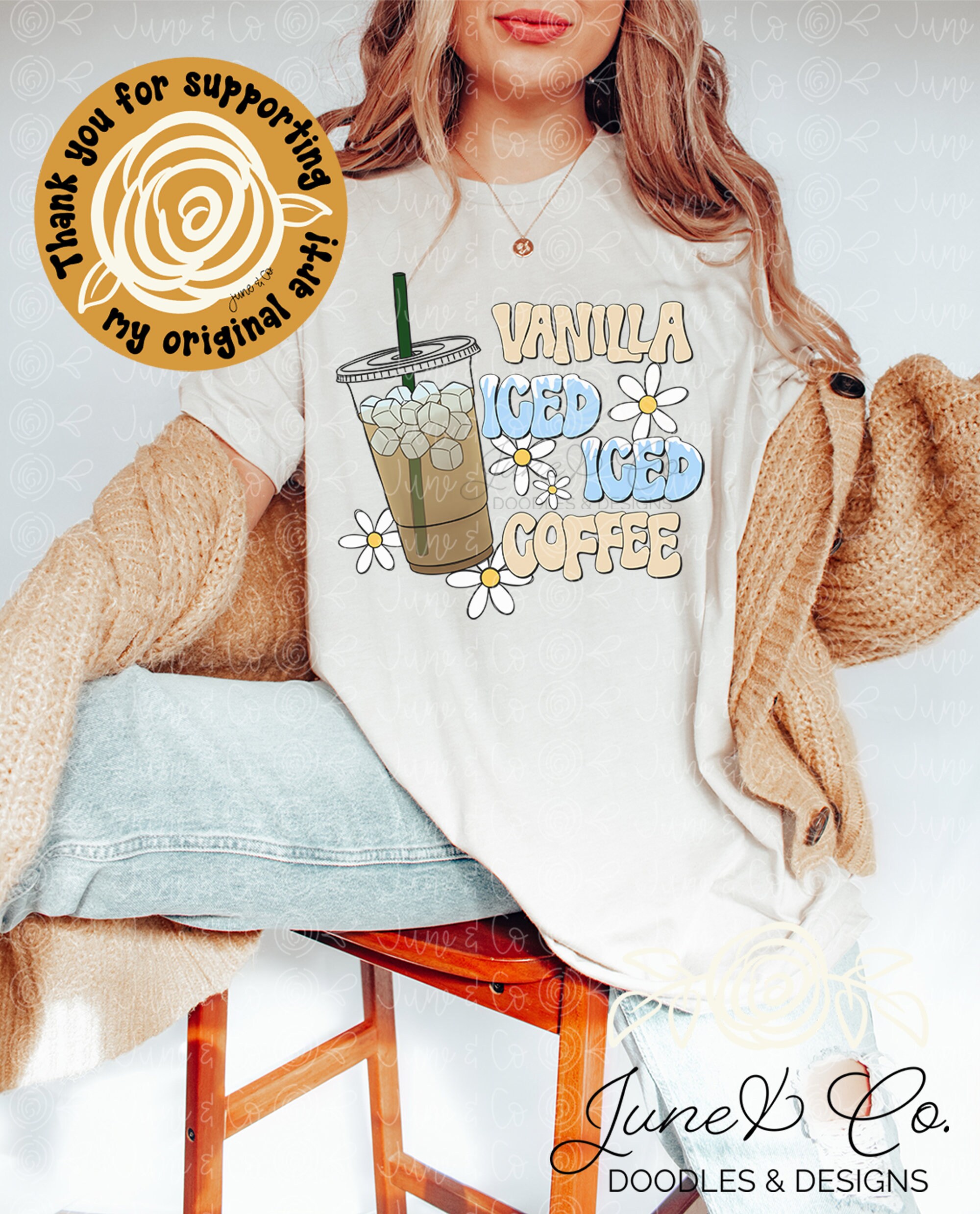 Vanille Gefrorenes Eiskaffee PNG Eiskaffee - Etsy.de