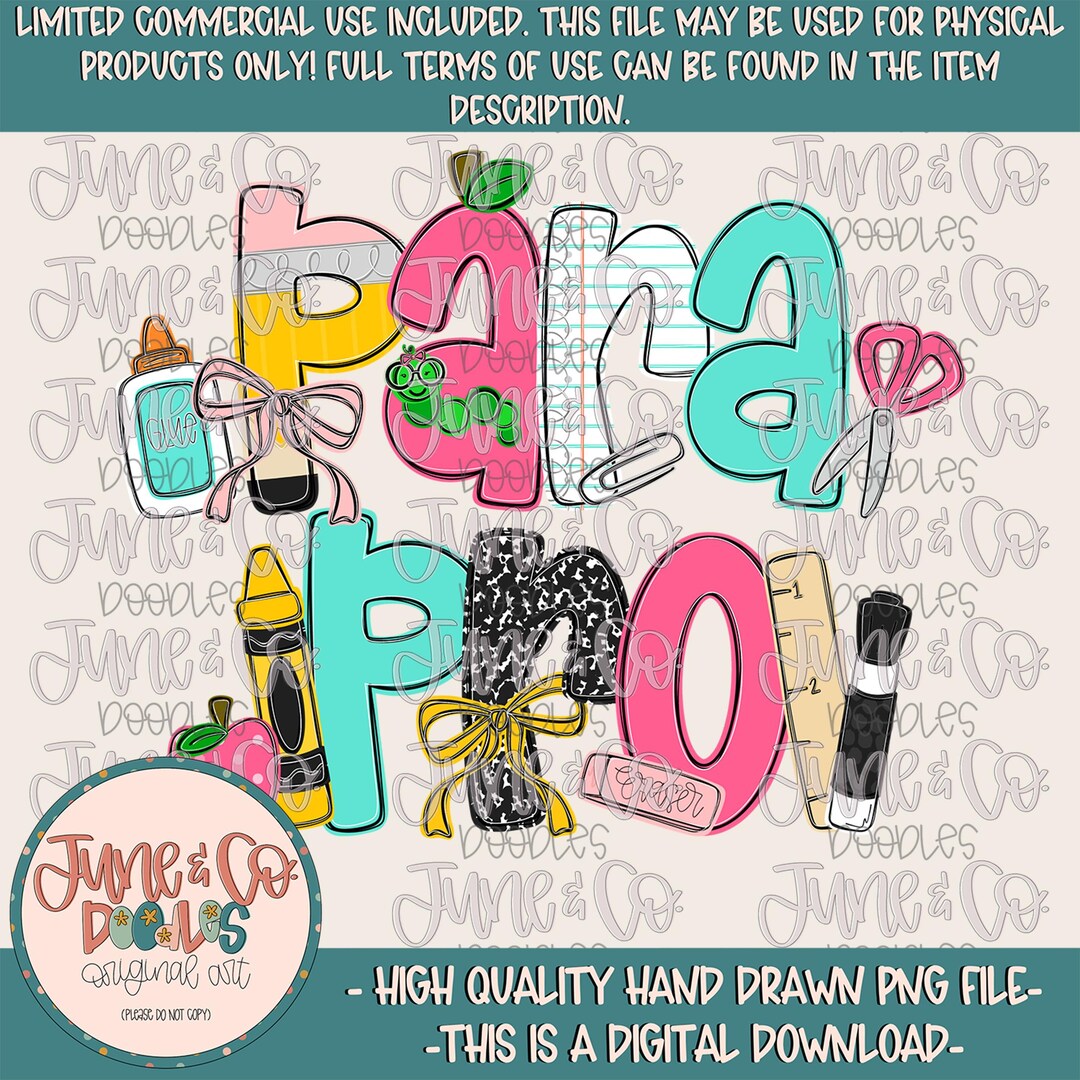 Parapro Doodle PNG| Coquette Back to School Sublimation File| Trendy ...