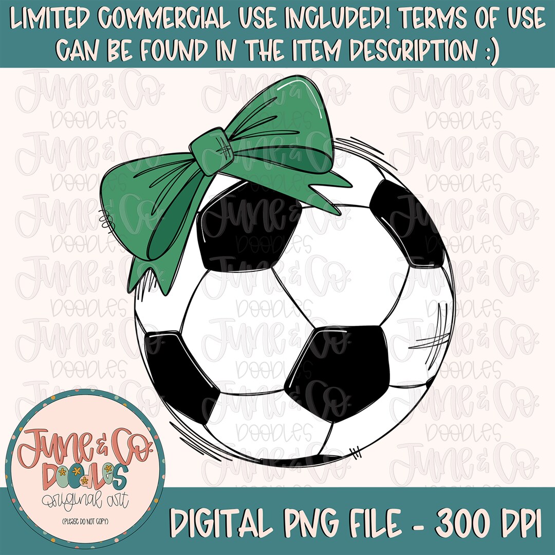Girly Soccer Ball PNG| Soccer Ball With Bow Sublimation File| Girls ...