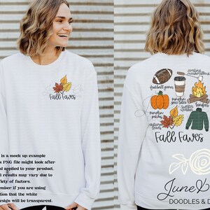 Fall Faves PNG| Fall Season Sublimation File| Favorite Fall Things ...