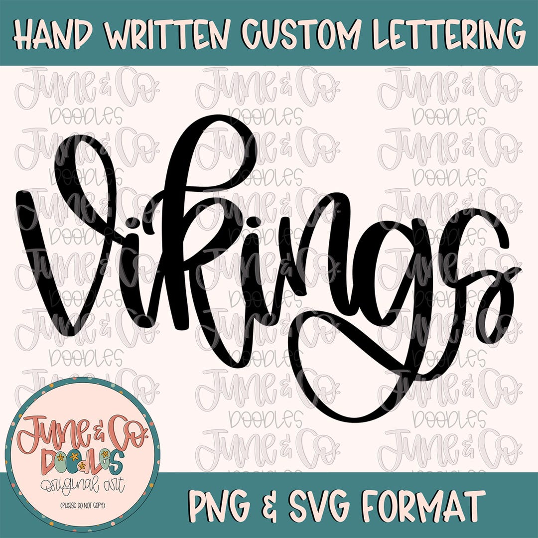 Vikings Mascot Lettering PNG Team Spirit Sublimation File Sports Team ...