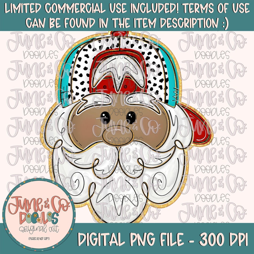 Cool Santa- Brown PNG| Santa With Hat Sublimation File| | Backwards ...