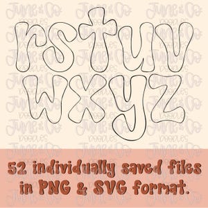 Retro Style Doodle Letters| Alphabet Set PNG| Retro Alpha Set SVG ...